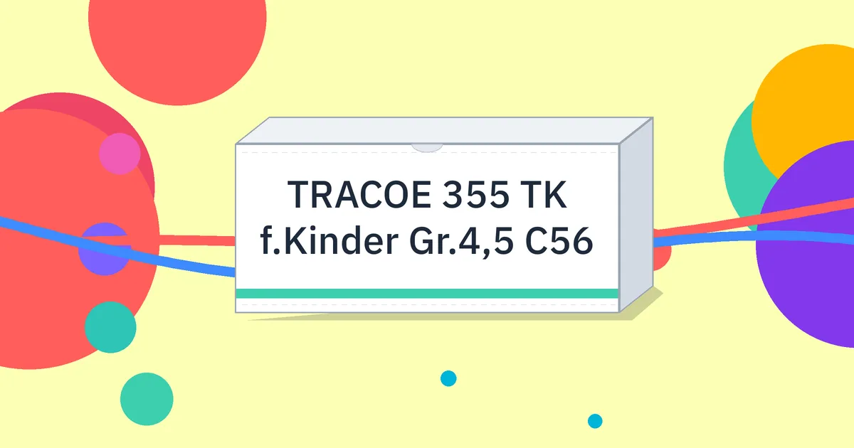 Symbolbild: Packung mit der Aufschrift TRACOE 355 TK f.Kinder Gr.4,5 C56 (PZN 11644315) – Verfügbarkeit und Bezug in Apotheken in Frankfurt am Main