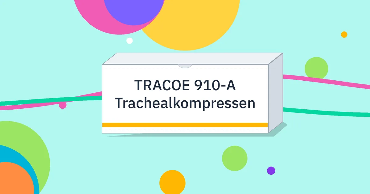 Symbolbild: Packung mit der Aufschrift TRACOE 910-A Trachealkompressen (PZN 02918794) – Verfügbarkeit und Bezug in Apotheken in Frankfurt am Main