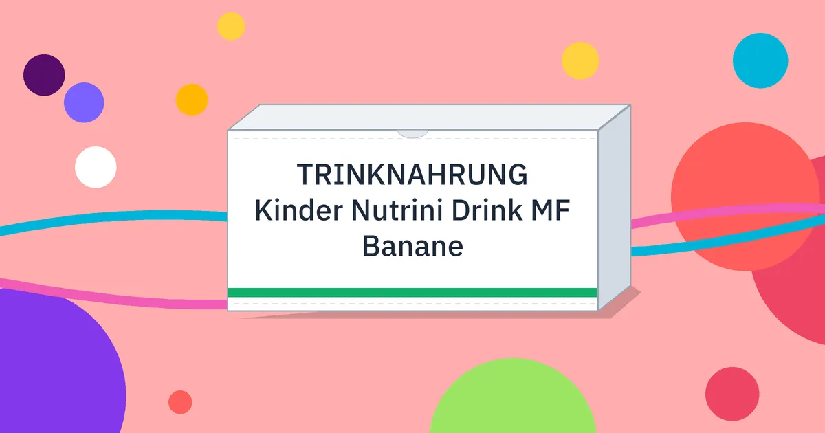 Symbolbild: Packung mit der Aufschrift TRINKNAHRUNG Kinder Nutrini Drink MF Banane (PZN 13228822) – Verfügbarkeit und Bezug in Apotheken in Frankfurt am Main