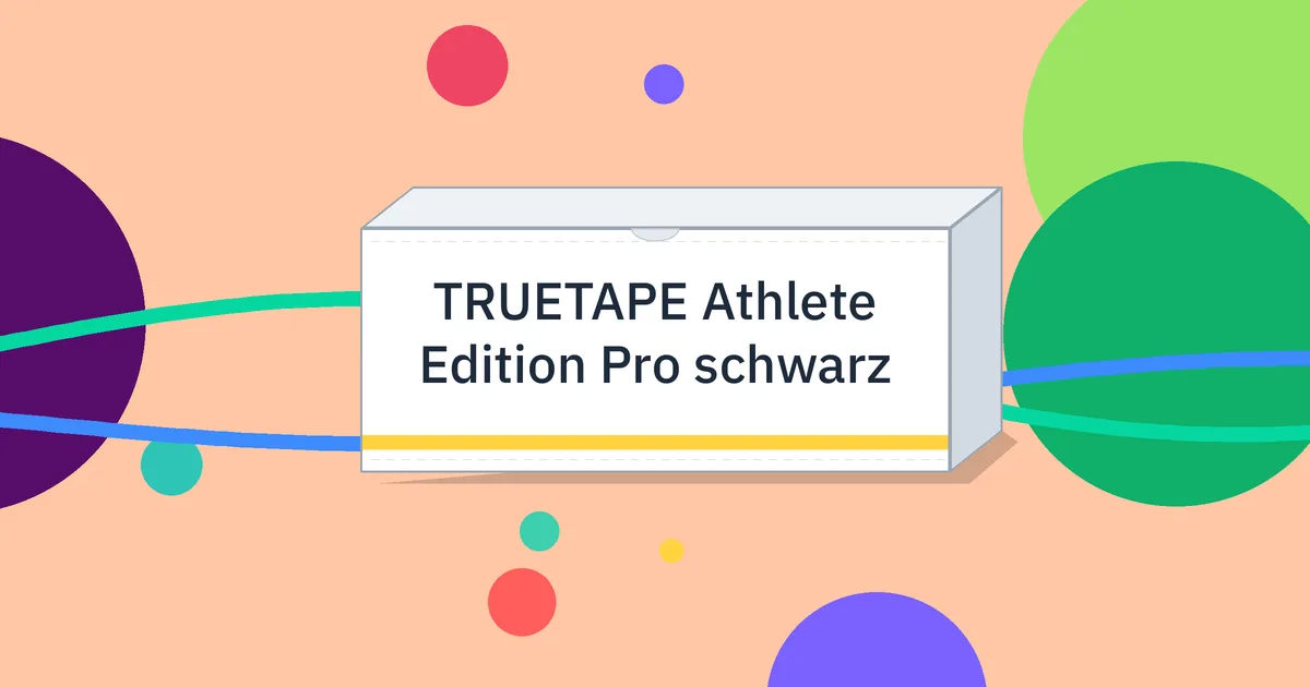 Symbolbild: Packung mit der Aufschrift TRUETAPE Athlete Edition Pro schwarz (PZN 14420674) – Verfügbarkeit und Bezug in Apotheken in Frankfurt am Main