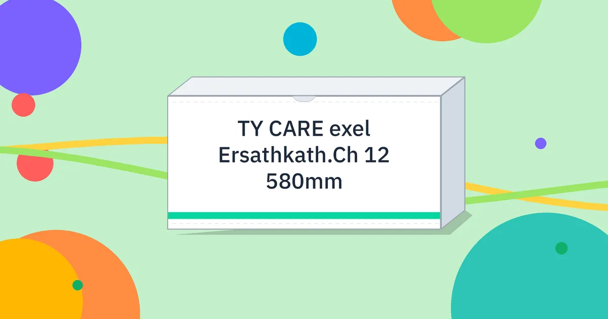 Symbolbild: Packung mit der Aufschrift TY CARE exel Ersathkath.Ch 12 580mm (PZN 00804589) – Verfügbarkeit und Bezug in Apotheken in Frankfurt am Main