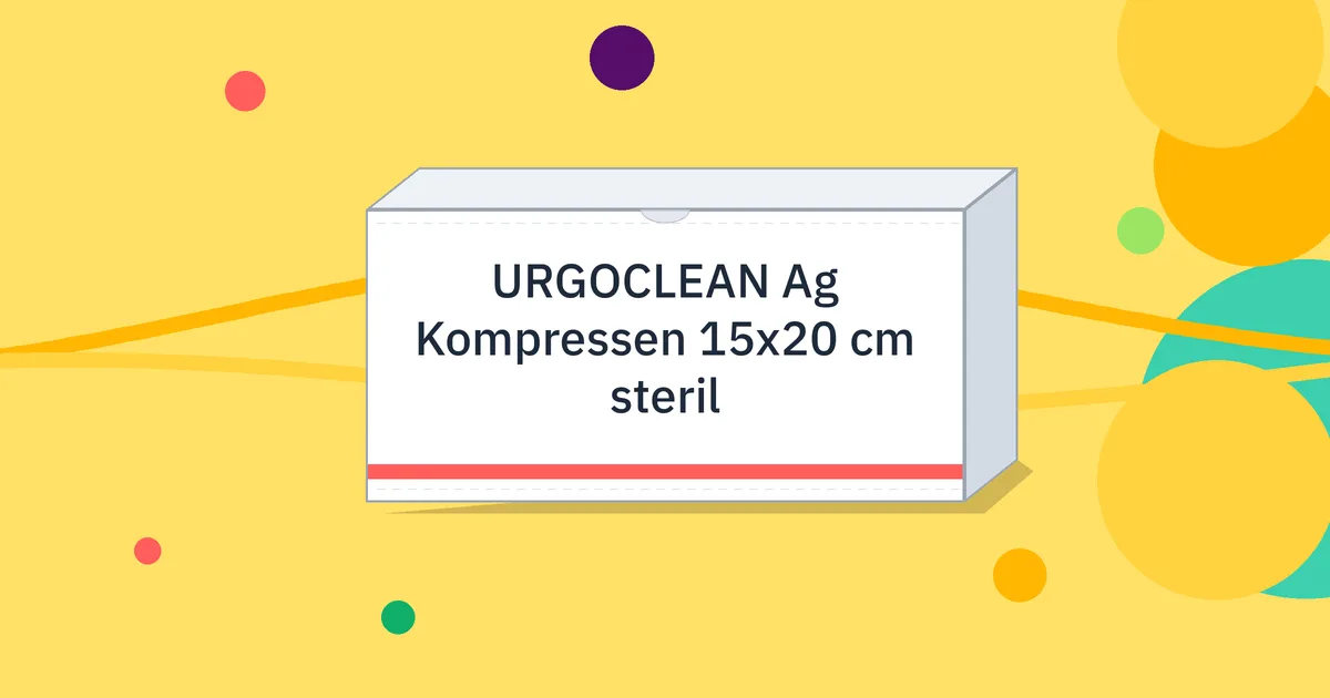 Symbolbild: Packung mit der Aufschrift URGOCLEAN Ag Kompressen 15x20 cm steril (PZN 18830707) – Verfügbarkeit und Bezug in Apotheken in Frankfurt am Main