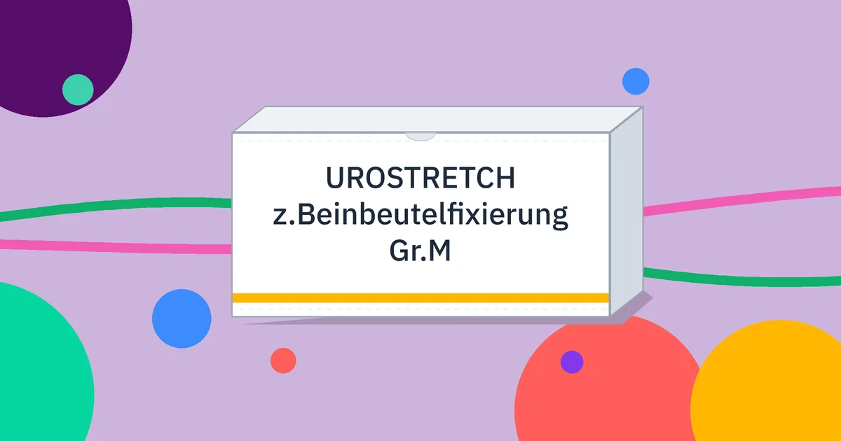 Symbolbild: Packung mit der Aufschrift UROSTRETCH z.Beinbeutelfixierung Gr.M (PZN 04210964) – Verfügbarkeit und Bezug in Apotheken in Frankfurt am Main