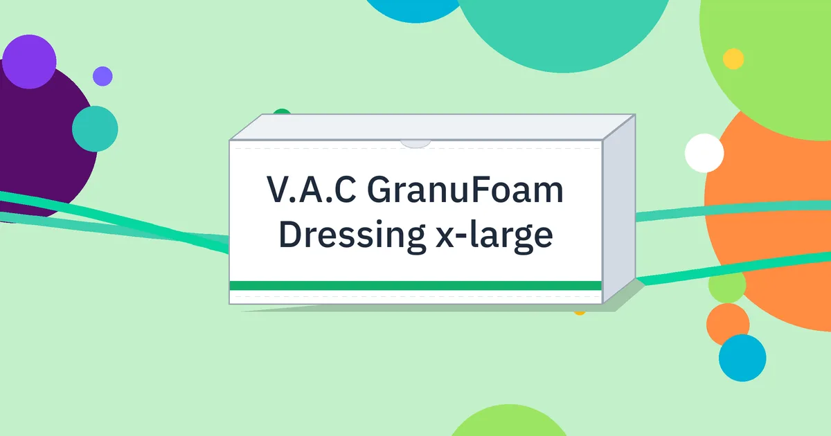 Symbolbild: Packung mit der Aufschrift V.A.C GranuFoam Dressing x-large (PZN 16831996) – Verfügbarkeit und Bezug in Apotheken in Frankfurt am Main