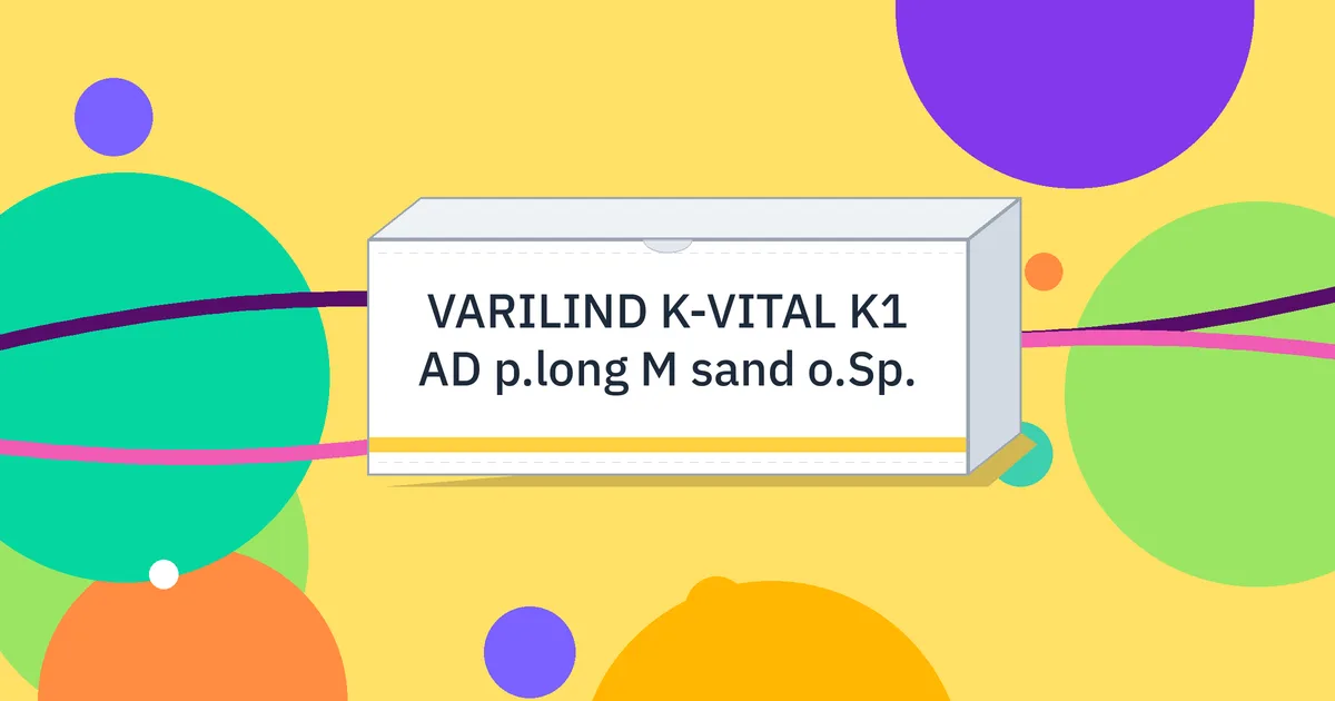 Symbolbild: Packung mit der Aufschrift VARILIND K-VITAL K1 AD p.long M sand o.Sp. (PZN 20566152) – Verfügbarkeit und Bezug in Apotheken in Frankfurt am Main