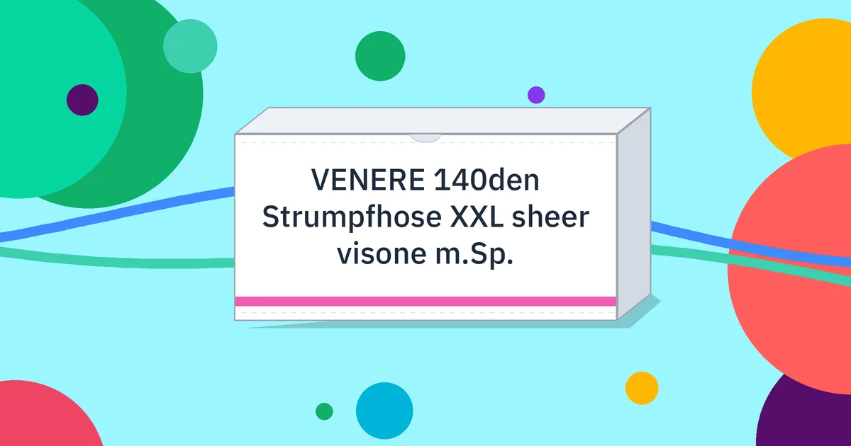Symbolbild: Packung mit der Aufschrift VENERE 140den Strumpfhose XXL sheer visone m.Sp. (PZN 16171531) – Verfügbarkeit und Bezug in Apotheken in Frankfurt am Main