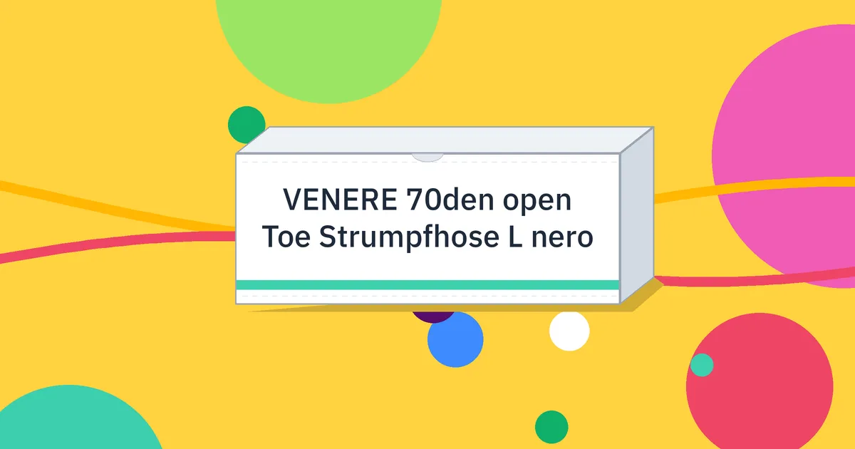 Symbolbild: Packung mit der Aufschrift VENERE 70den open Toe Strumpfhose L nero (PZN 16174274) – Verfügbarkeit und Bezug in Apotheken in Frankfurt am Main