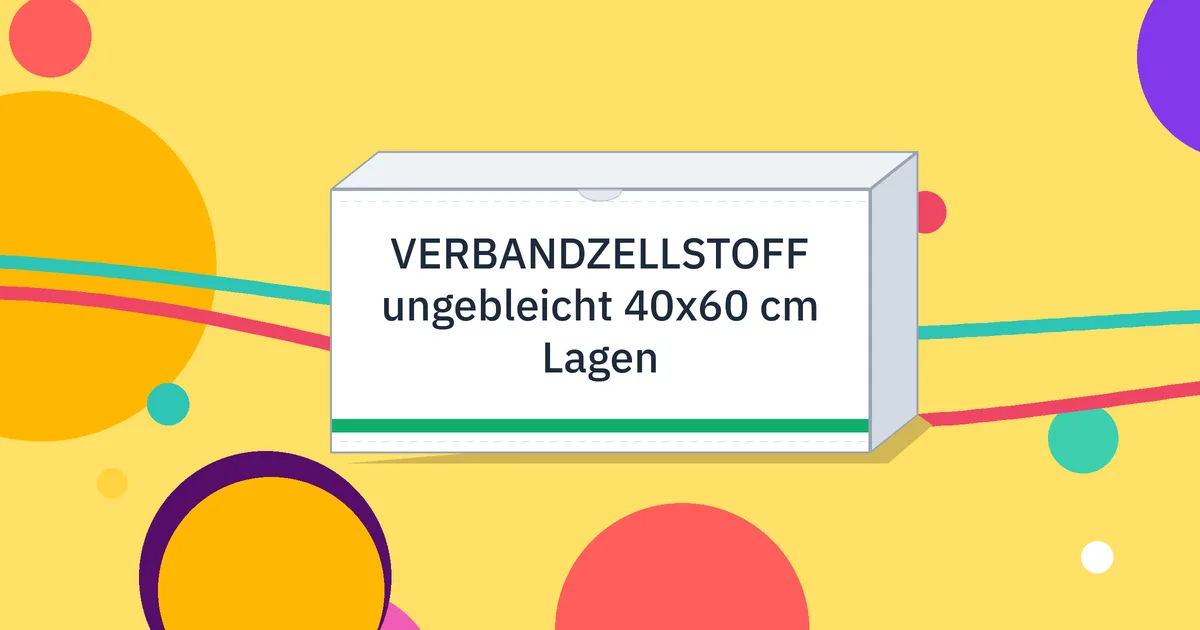 Symbolbild: Packung mit der Aufschrift VERBANDZELLSTOFF ungebleicht 40x60 cm Lagen (PZN 03158150) – Verfügbarkeit und Bezug in Apotheken in Frankfurt am Main