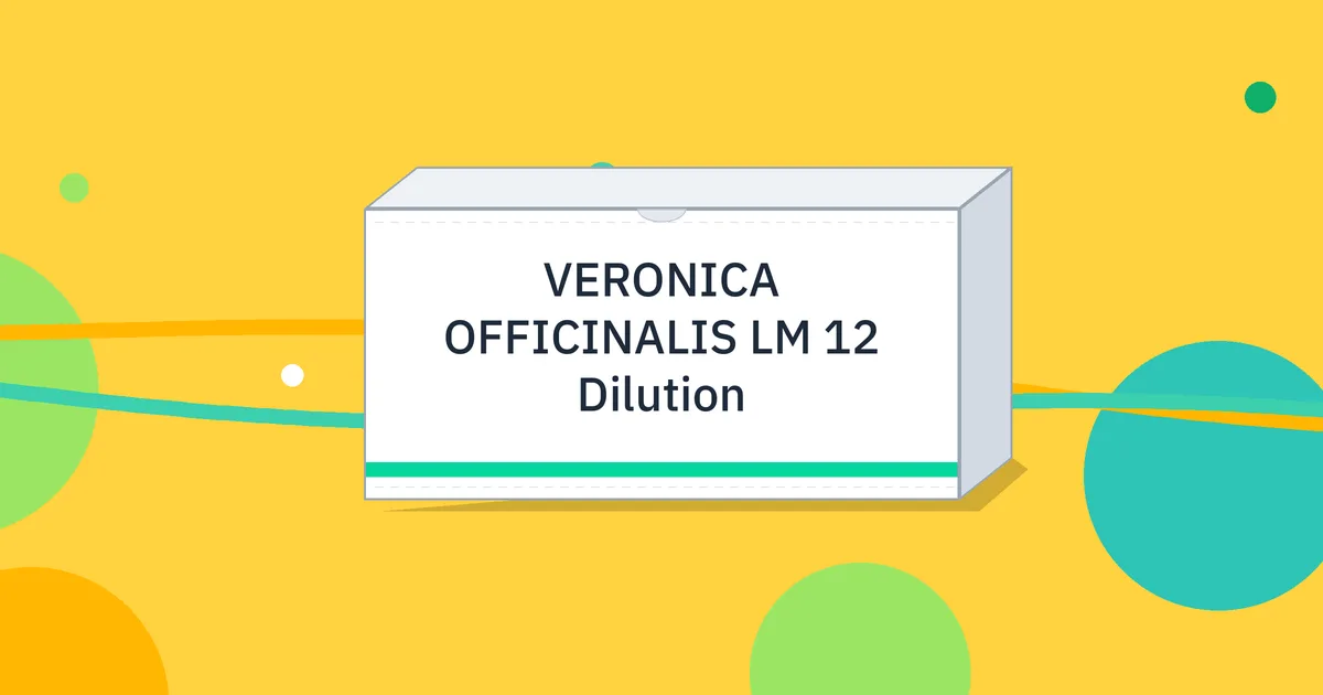 Symbolbild: Packung mit der Aufschrift VERONICA OFFICINALIS LM 12 Dilution (PZN 13269910) – Verfügbarkeit und Bezug in Apotheken in Frankfurt am Main