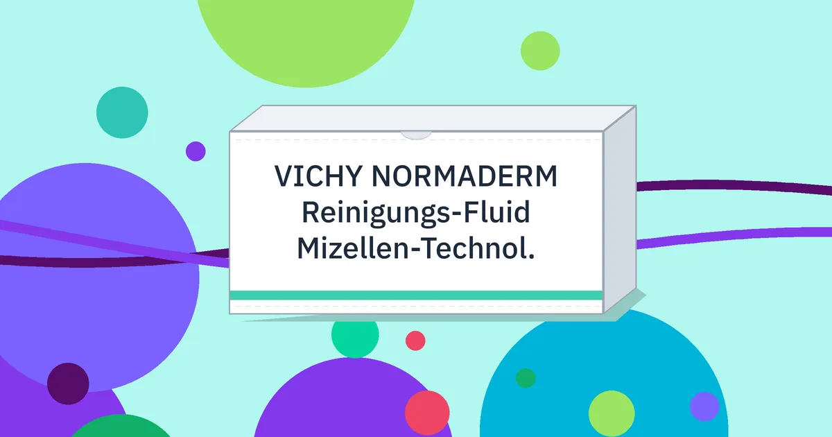 Symbolbild: Packung mit der Aufschrift VICHY NORMADERM Reinigungs-Fluid Mizellen-Technol. (PZN 08481772) – Verfügbarkeit und Bezug in Apotheken in Frankfurt am Main