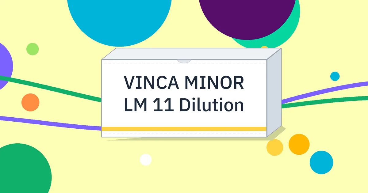 Symbolbild: Packung mit der Aufschrift VINCA MINOR LM 11 Dilution (PZN 13273610) – Verfügbarkeit und Bezug in Apotheken in Frankfurt am Main