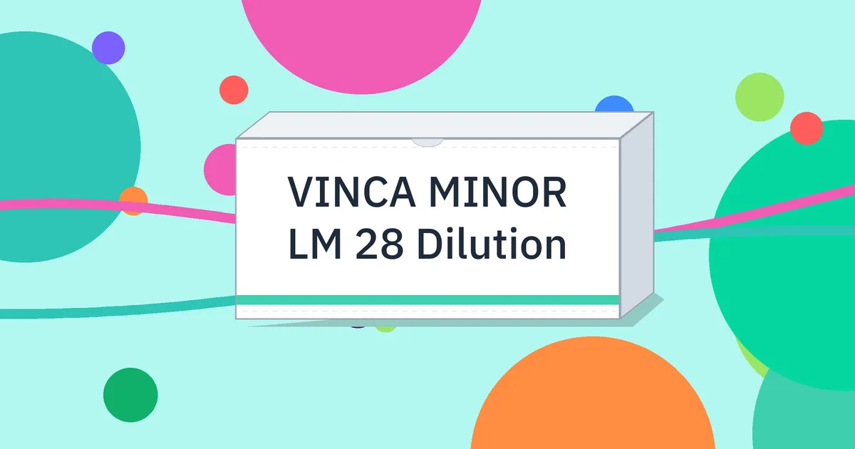 Symbolbild: Packung mit der Aufschrift VINCA MINOR LM 28 Dilution (PZN 13273998) – Verfügbarkeit und Bezug in Apotheken in Frankfurt am Main