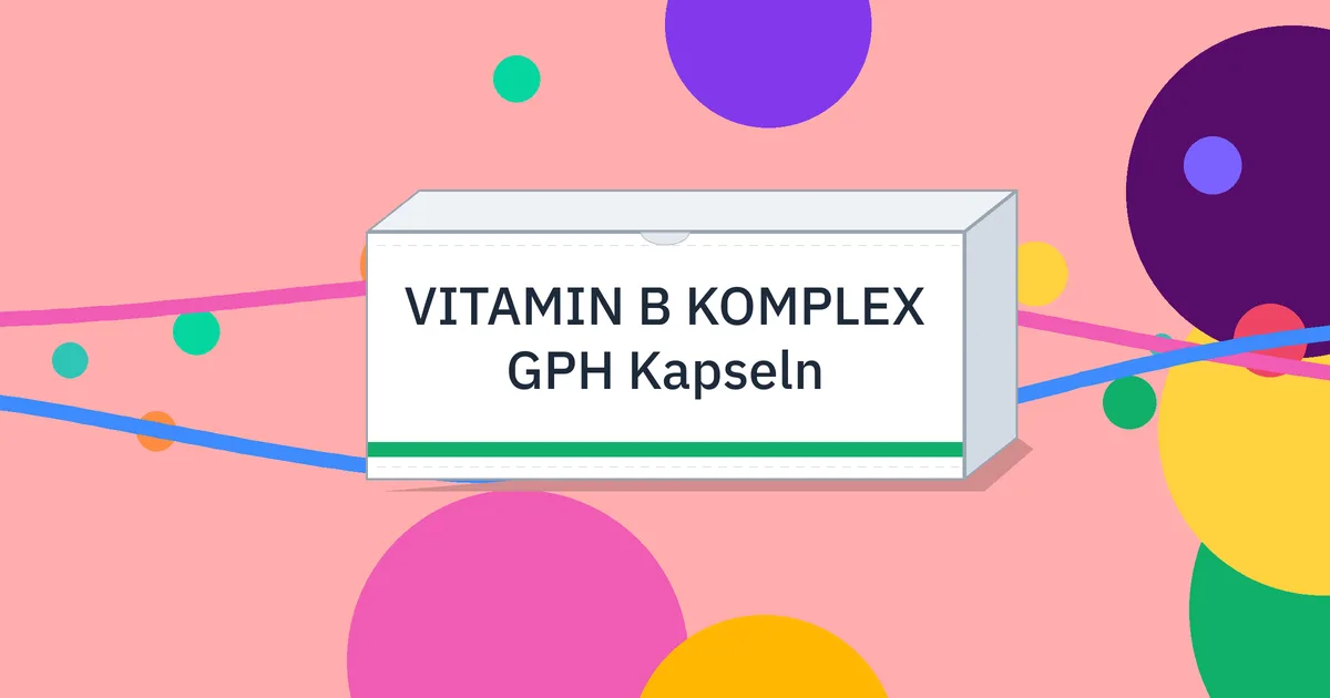 Symbolbild: Packung mit der Aufschrift VITAMIN B KOMPLEX GPH Kapseln (PZN 02562179) – Verfügbarkeit und Bezug in Apotheken in Frankfurt am Main
