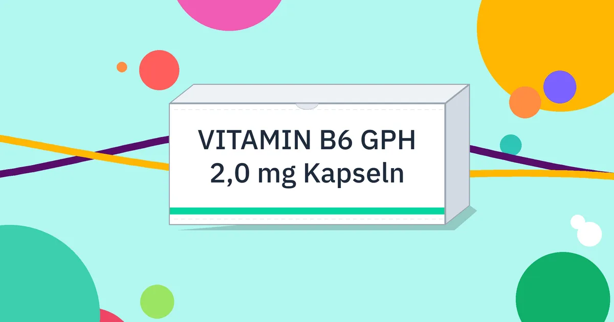 Symbolbild: Packung mit der Aufschrift VITAMIN B6 GPH 2,0 mg Kapseln (PZN 03379520) – Verfügbarkeit und Bezug in Apotheken in Frankfurt am Main