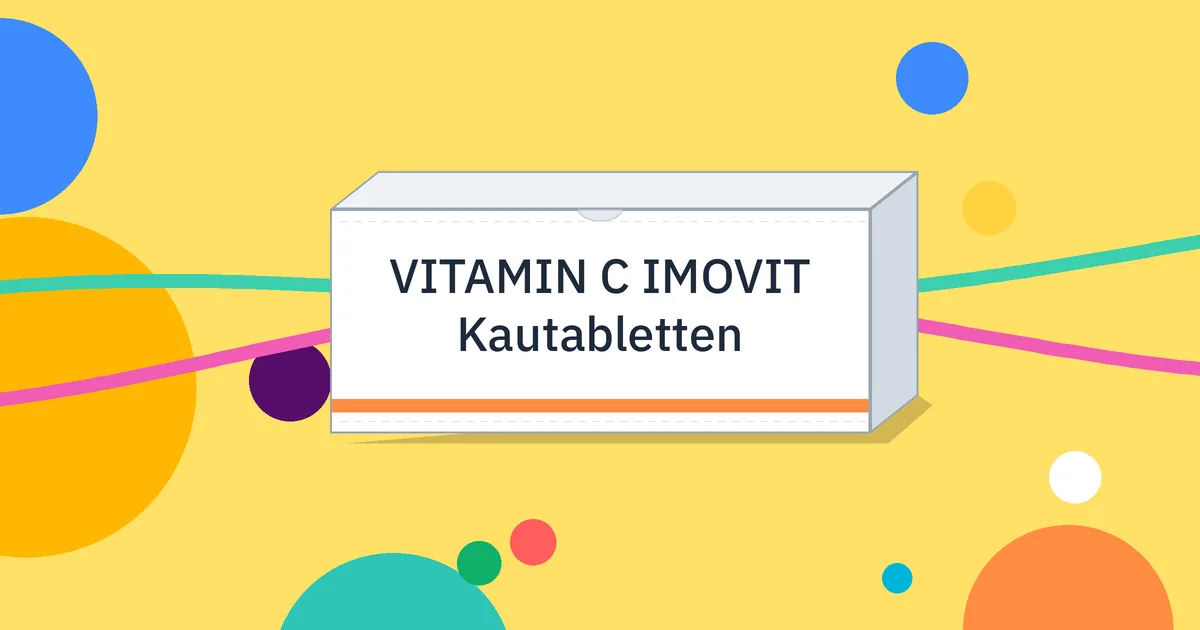Symbolbild: Packung mit der Aufschrift VITAMIN C IMOVIT Kautabletten (PZN 06996957) – Verfügbarkeit und Bezug in Apotheken in Frankfurt am Main