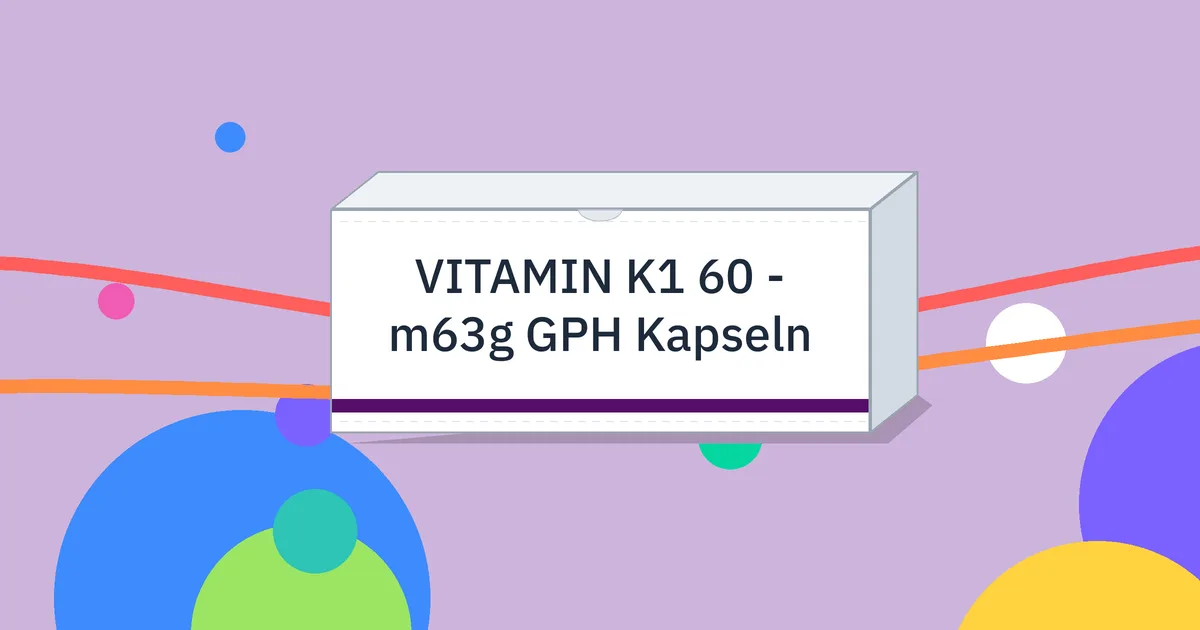 Symbolbild: Packung mit der Aufschrift VITAMIN K1 60 -m63g GPH Kapseln (PZN 06923119) – Verfügbarkeit und Bezug in Apotheken in Frankfurt am Main