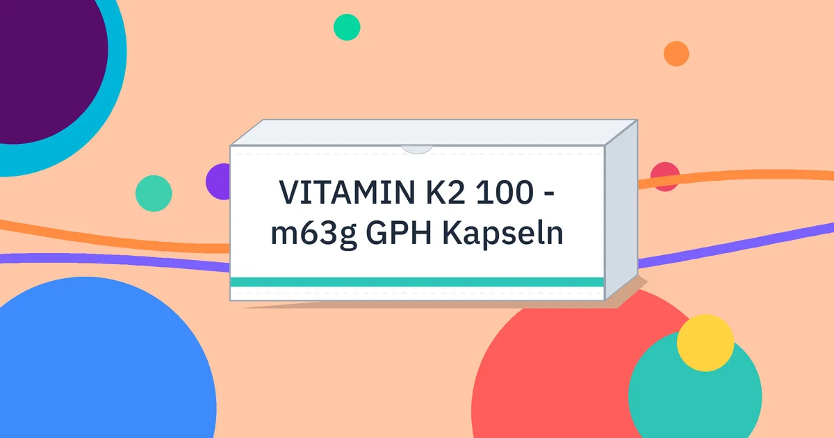 Symbolbild: Packung mit der Aufschrift VITAMIN K2 100 -m63g GPH Kapseln (PZN 10337999) – Verfügbarkeit und Bezug in Apotheken in Frankfurt am Main