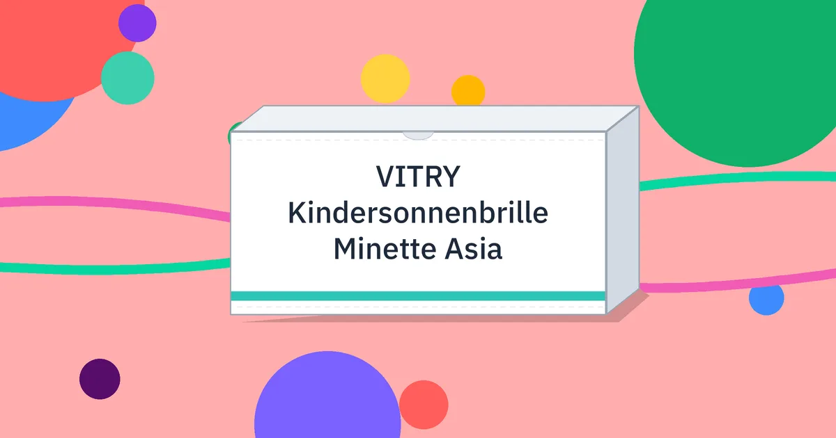Symbolbild: Packung mit der Aufschrift VITRY Kindersonnenbrille Minette Asia (PZN 18452820) – Verfügbarkeit und Bezug in Apotheken in Frankfurt am Main