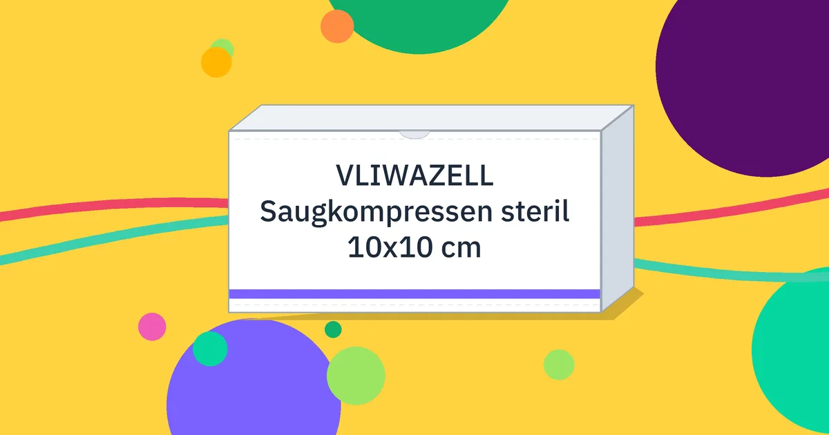 Symbolbild: Packung mit der Aufschrift VLIWAZELL Saugkompressen steril 10x10 cm (PZN 20223417) – Verfügbarkeit und Bezug in Apotheken in Frankfurt am Main