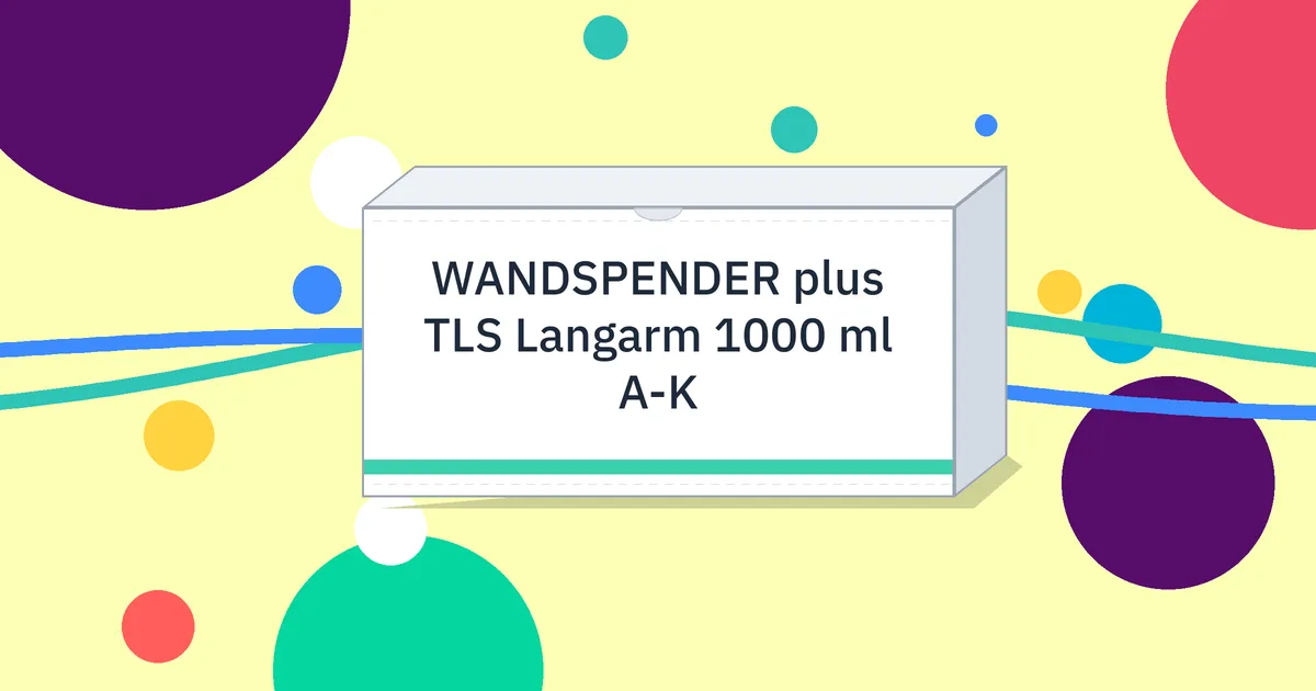 Symbolbild: Packung mit der Aufschrift WANDSPENDER plus TLS Langarm 1000 ml A-K (PZN 04706889) – Verfügbarkeit und Bezug in Apotheken in Frankfurt am Main