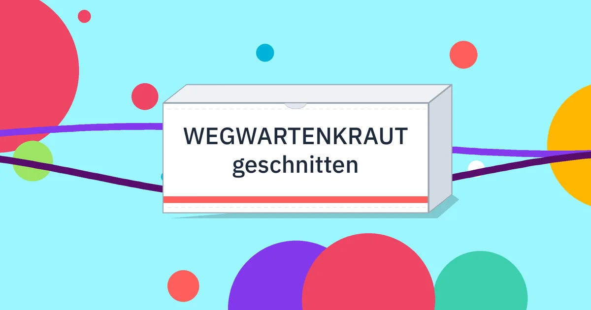 Symbolbild: Packung mit der Aufschrift WEGWARTENKRAUT geschnitten (PZN 11310212) – Verfügbarkeit und Bezug in Apotheken in Frankfurt am Main