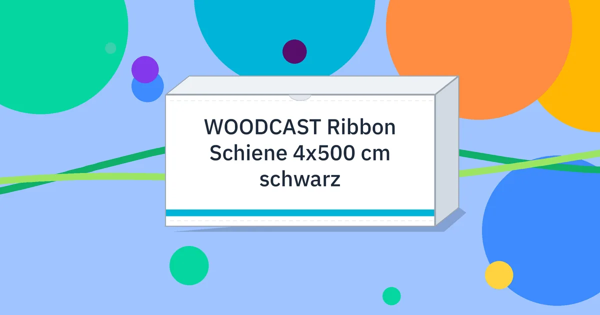 Symbolbild: Packung mit der Aufschrift WOODCAST Ribbon Schiene 4x500 cm schwarz (PZN 16002834) – Verfügbarkeit und Bezug in Apotheken in Frankfurt am Main