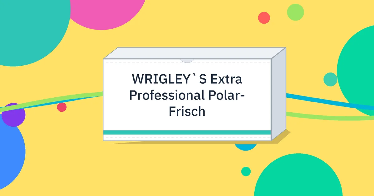 Symbolbild: Packung mit der Aufschrift WRIGLEY`S Extra Professional Polar-Frisch (PZN 13651905) – Verfügbarkeit und Bezug in Apotheken in Frankfurt am Main