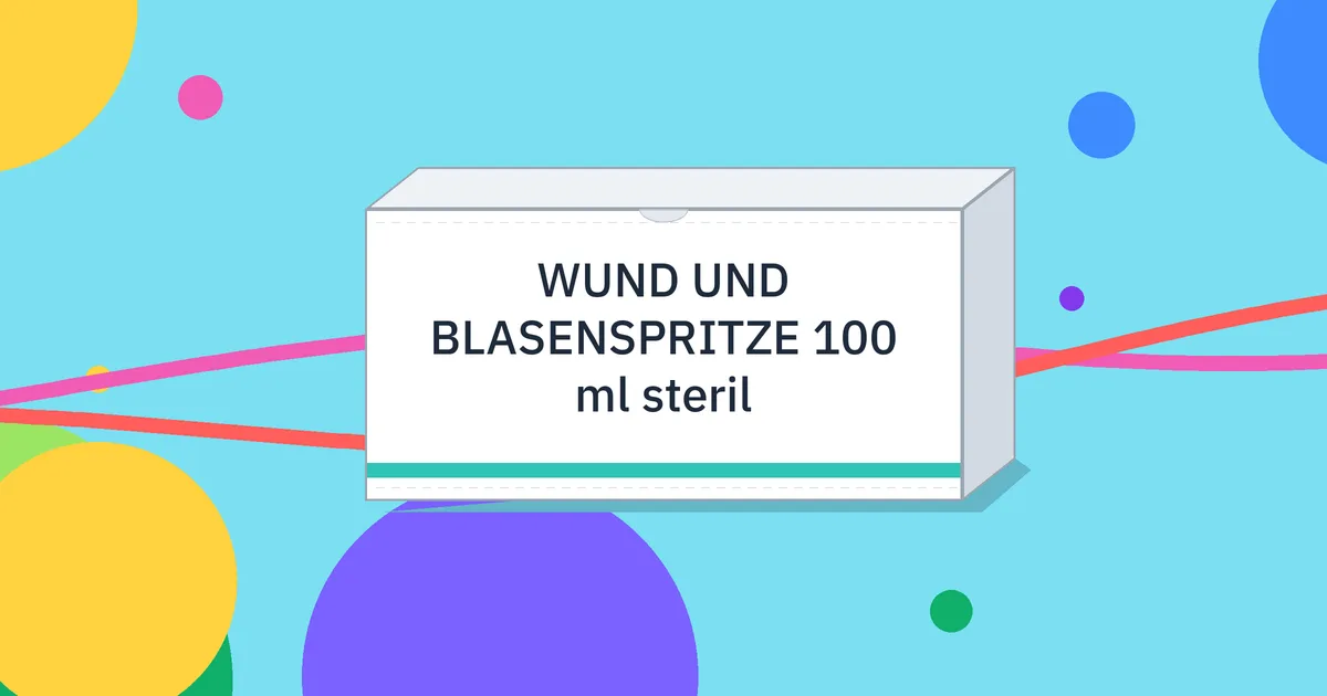 Symbolbild: Packung mit der Aufschrift WUND UND BLASENSPRITZE 100 ml steril (PZN 03168131) – Verfügbarkeit und Bezug in Apotheken in Frankfurt am Main