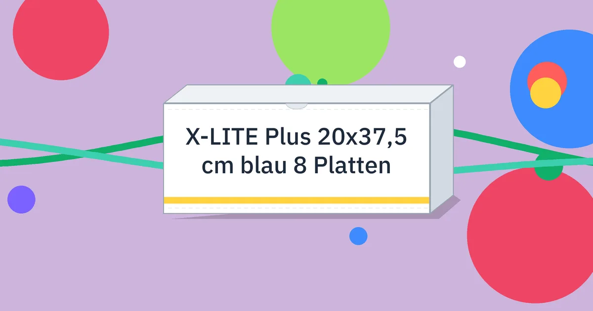 Symbolbild: Packung mit der Aufschrift X-LITE Plus 20x37,5 cm blau 8 Platten (PZN 14405060) – Verfügbarkeit und Bezug in Apotheken in Frankfurt am Main