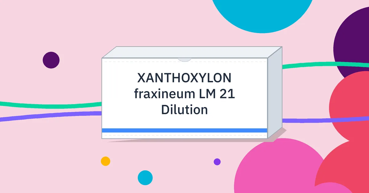 Symbolbild: Packung mit der Aufschrift XANTHOXYLON fraxineum LM 21 Dilution (PZN 13784463) – Verfügbarkeit und Bezug in Apotheken in Frankfurt am Main