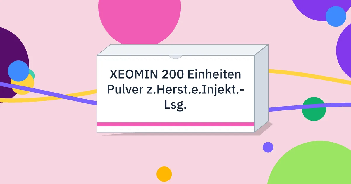 Symbolbild: Packung mit der Aufschrift XEOMIN 200 Einheiten Pulver z.Herst.e.Injekt.-Lsg. (PZN 19989321) – Verfügbarkeit und Bezug in Apotheken in Frankfurt am Main