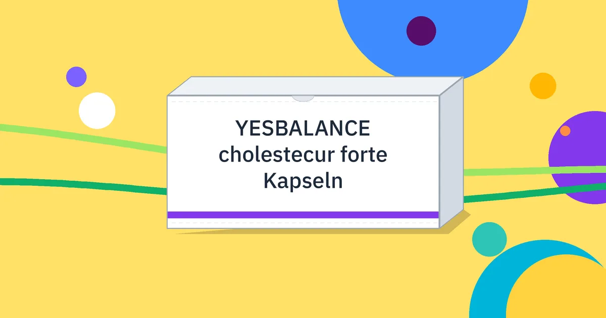 Symbolbild: Packung mit der Aufschrift YESBALANCE cholestecur forte Kapseln (PZN 20636680) – Verfügbarkeit und Bezug in Apotheken in Frankfurt am Main