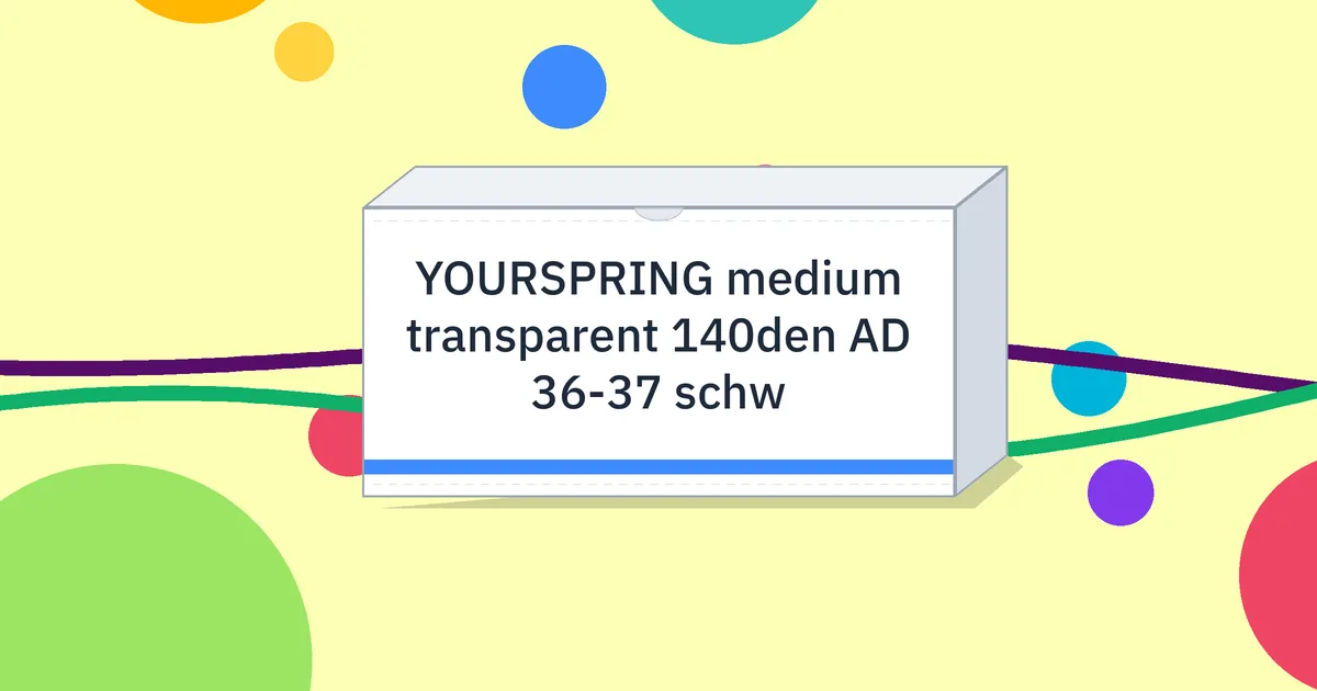 Symbolbild: Packung mit der Aufschrift YOURSPRING medium transparent 140den AD 36-37 schw (PZN 18056840) – Verfügbarkeit und Bezug in Apotheken in Frankfurt am Main