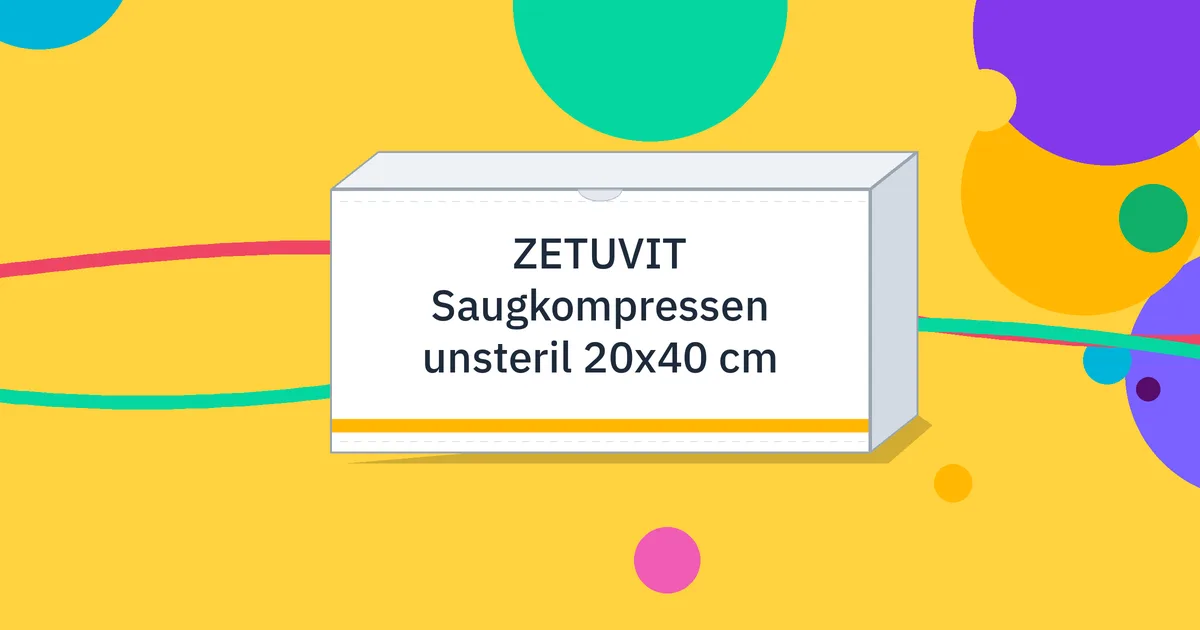 Symbolbild: Packung mit der Aufschrift ZETUVIT Saugkompressen unsteril 20x40 cm (PZN 13653666) – Verfügbarkeit und Bezug in Apotheken in Frankfurt am Main