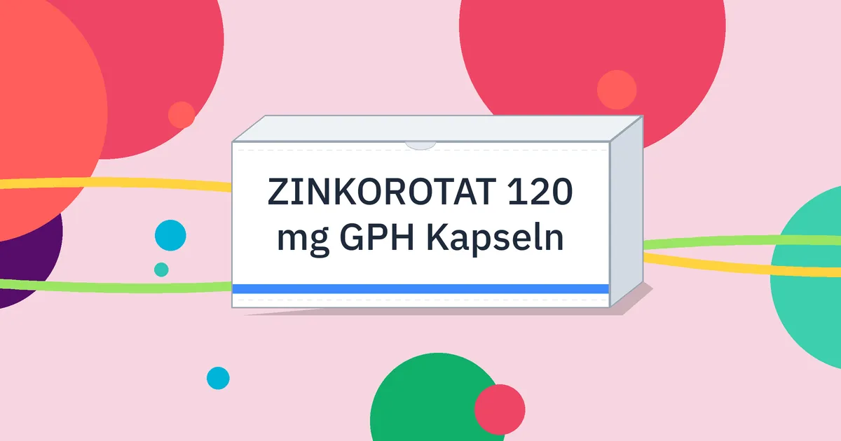 Symbolbild: Packung mit der Aufschrift ZINKOROTAT 120 mg GPH Kapseln (PZN 11075171) – Verfügbarkeit und Bezug in Apotheken in Frankfurt am Main