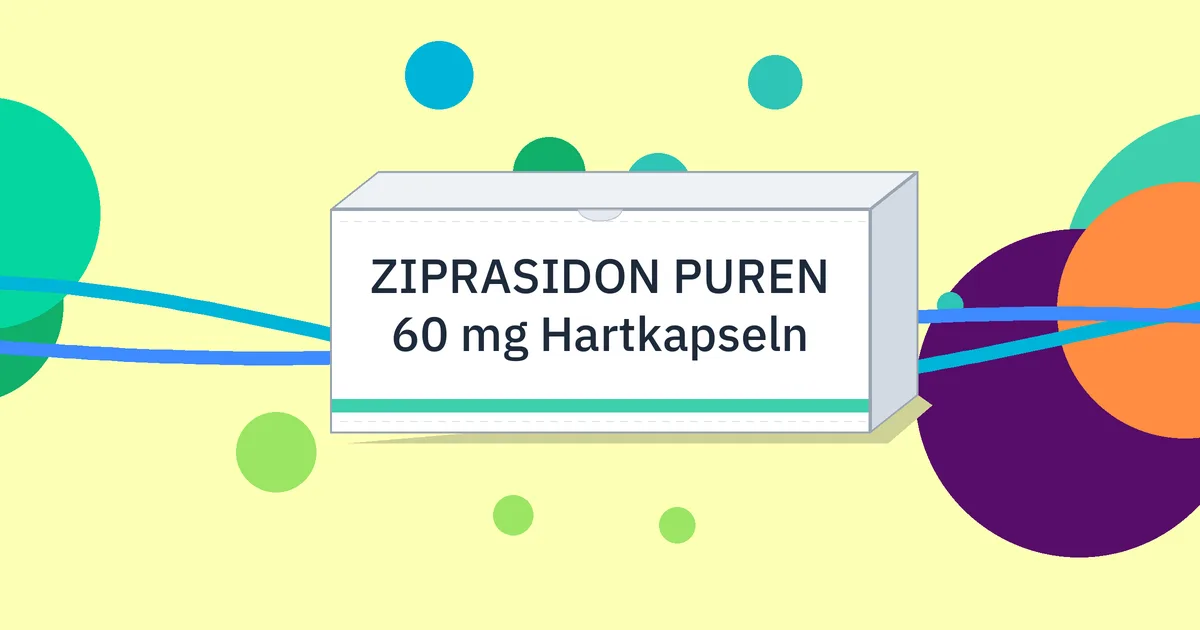 Symbolbild: Packung mit der Aufschrift ZIPRASIDON PUREN 60 mg Hartkapseln (PZN 12479605) – Verfügbarkeit und Bezug in Apotheken in Frankfurt am Main