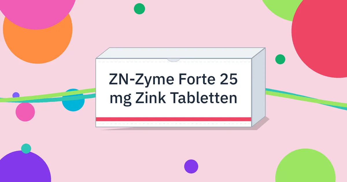 Symbolbild: Packung mit der Aufschrift ZN-Zyme Forte 25 mg Zink Tabletten (PZN 16831312) – Verfügbarkeit und Bezug in Apotheken in Frankfurt am Main