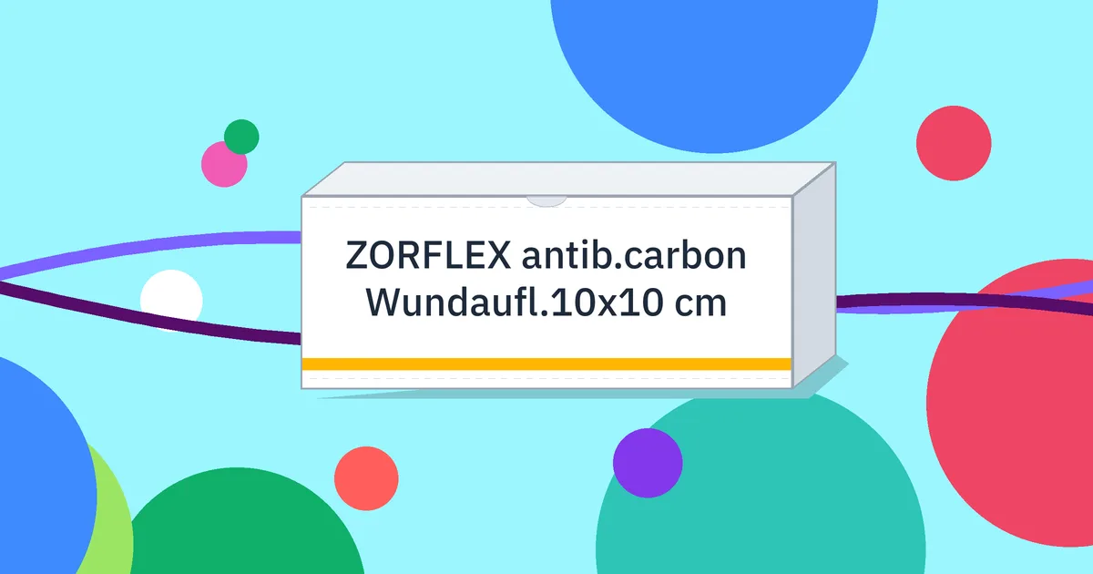Symbolbild: Packung mit der Aufschrift ZORFLEX antib.carbon Wundaufl.10x10 cm (PZN 18202224) – Verfügbarkeit und Bezug in Apotheken in Frankfurt am Main