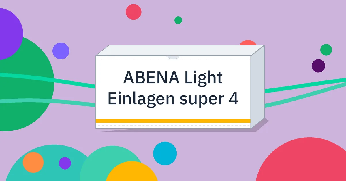 Symbolbild: Packung mit der Aufschrift ABENA Light Einlagen super 4 (PZN 16918556) – Verfügbarkeit und Bezug in Apotheken in Frankfurt am Main