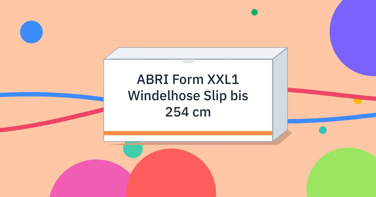 Symbolbild: Packung mit der Aufschrift ABRI Form XXL1 Windelhose Slip bis 254 cm (PZN 15254640) – Verfügbarkeit und Bezug in Apotheken in Frankfurt am Main