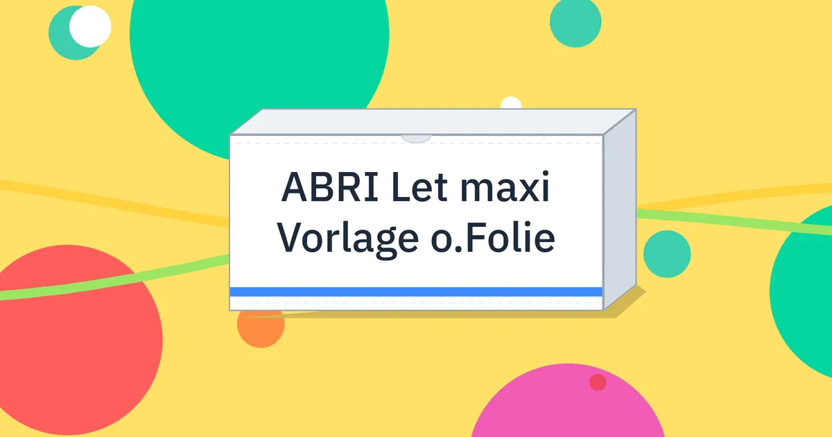 Symbolbild: Packung mit der Aufschrift ABRI Let maxi Vorlage o.Folie (PZN 10784971) – Verfügbarkeit und Bezug in Apotheken in Frankfurt am Main