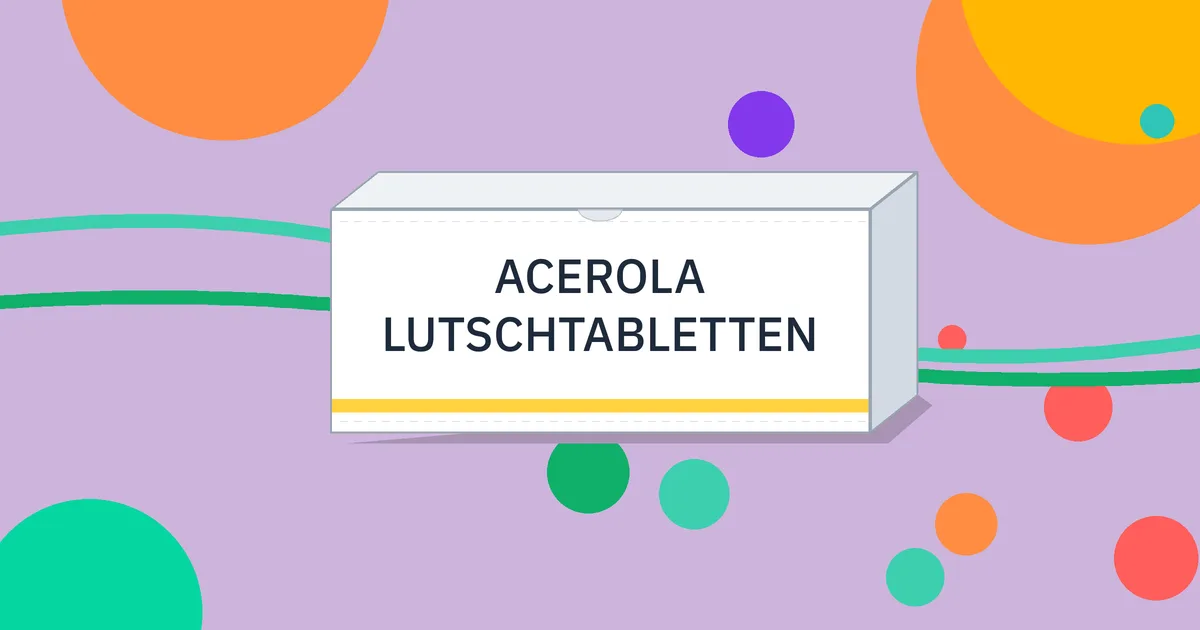 Symbolbild: Packung mit der Aufschrift ACEROLA LUTSCHTABLETTEN (PZN 02471726) – Verfügbarkeit und Bezug in Apotheken in Frankfurt am Main