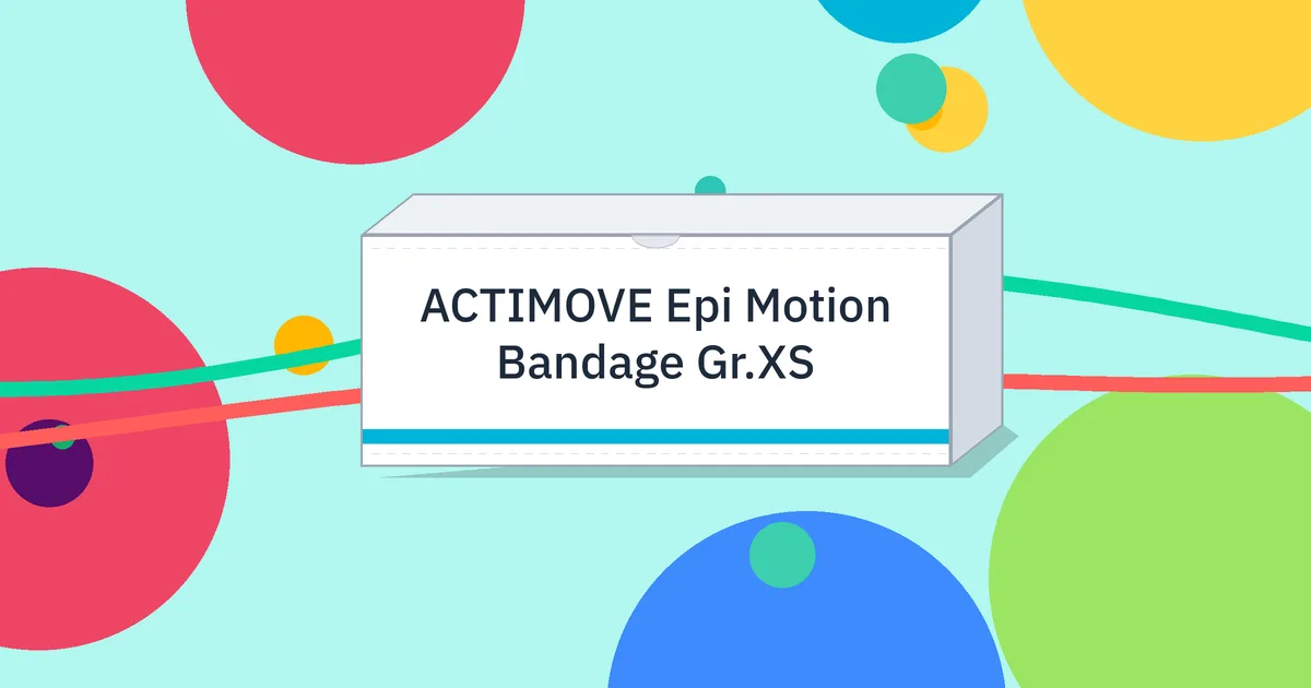 Symbolbild: Packung mit der Aufschrift ACTIMOVE Epi Motion Bandage Gr.XS (PZN 17947689) – Verfügbarkeit und Bezug in Apotheken in Frankfurt am Main