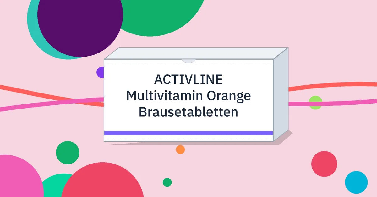 Symbolbild: Packung mit der Aufschrift ACTIVLINE Multivitamin Orange Brausetabletten (PZN 08717281) – Verfügbarkeit und Bezug in Apotheken in Frankfurt am Main