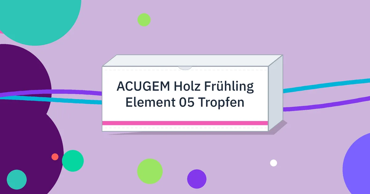 Symbolbild: Packung mit der Aufschrift ACUGEM Holz Frühling Element 05 Tropfen (PZN 20296770) – Verfügbarkeit und Bezug in Apotheken in Frankfurt am Main