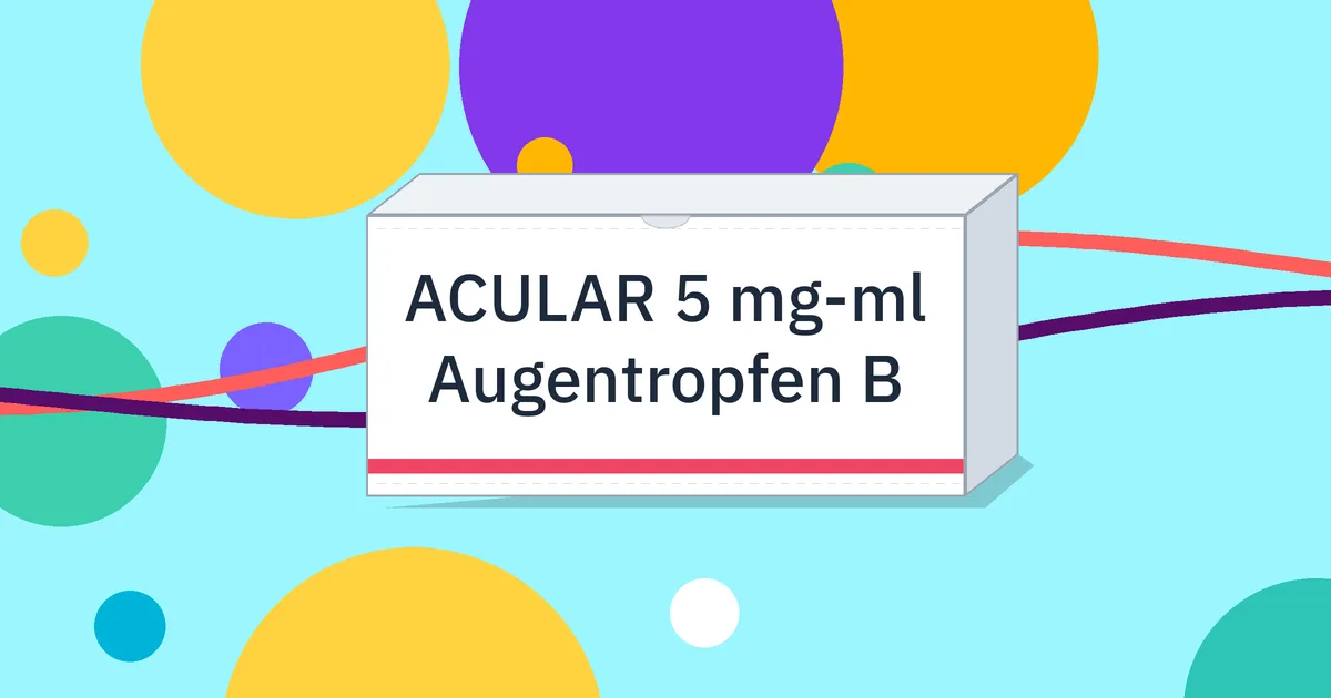 Symbolbild: Packung mit der Aufschrift ACULAR 5 mg-ml Augentropfen B (PZN 04551197) – Verfügbarkeit und Bezug in Apotheken in Frankfurt am Main