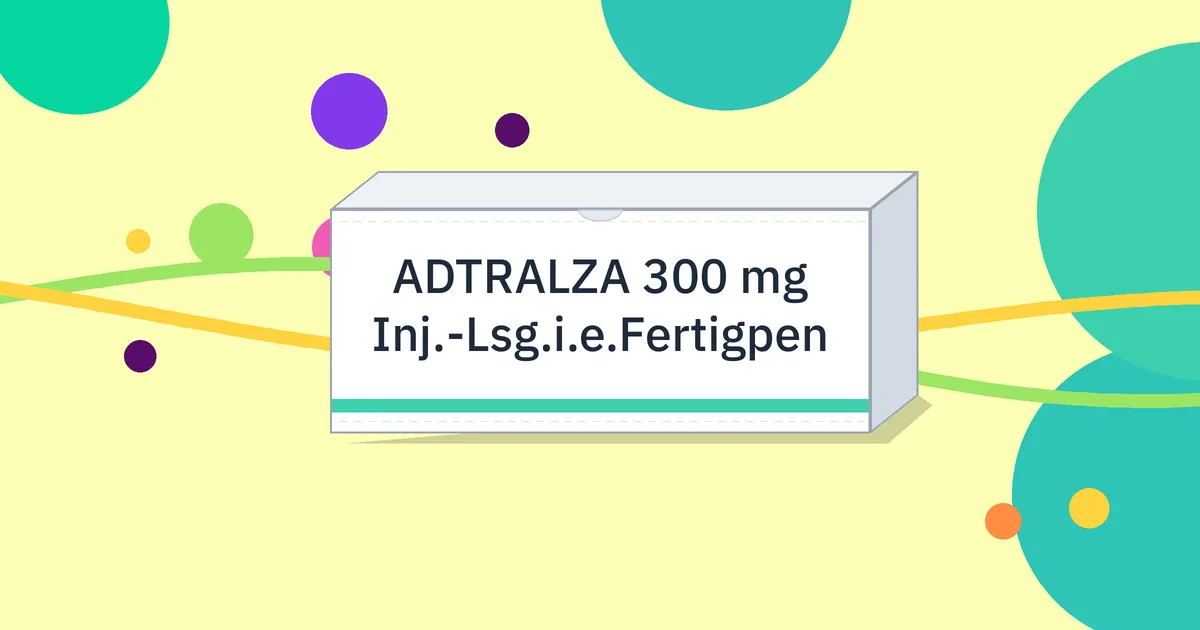 Symbolbild: Packung mit der Aufschrift ADTRALZA 300 mg Inj.-Lsg.i.e.Fertigpen (PZN 20514089) – Verfügbarkeit und Bezug in Apotheken in Frankfurt am Main