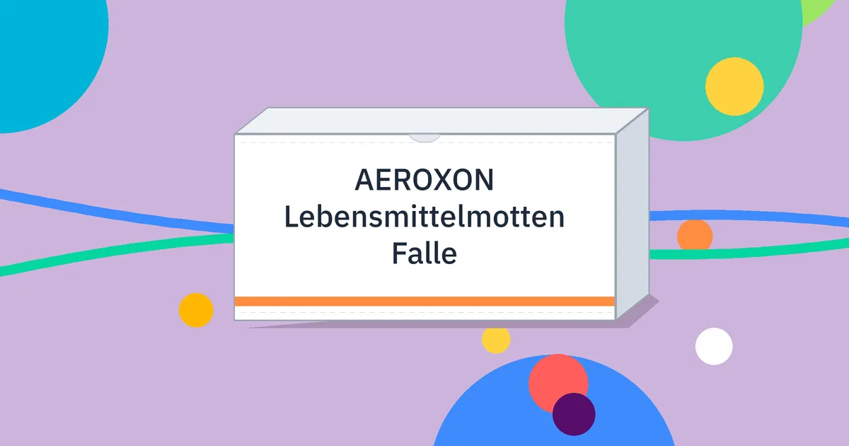 Symbolbild: Packung mit der Aufschrift AEROXON Lebensmittelmotten Falle (PZN 07266758) – Verfügbarkeit und Bezug in Apotheken in Frankfurt am Main