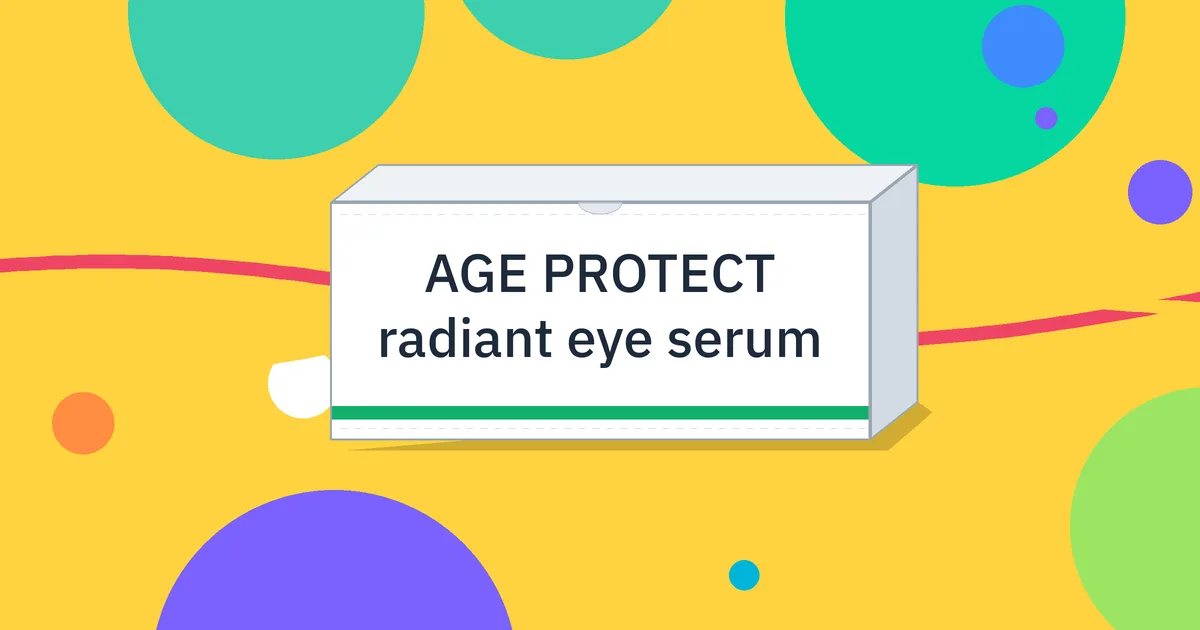 Symbolbild: Packung mit der Aufschrift AGE PROTECT radiant eye serum (PZN 19510608) – Verfügbarkeit und Bezug in Apotheken in Frankfurt am Main
