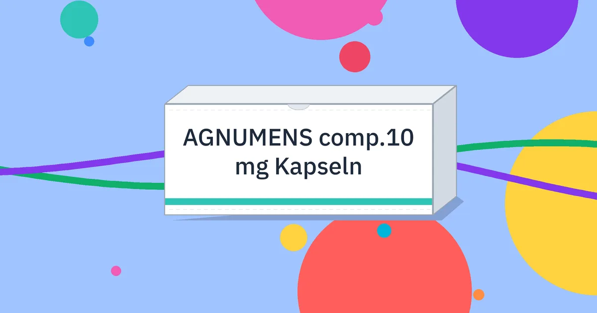 Symbolbild: Packung mit der Aufschrift AGNUMENS comp.10 mg Kapseln (PZN 19808199) – Verfügbarkeit und Bezug in Apotheken in Frankfurt am Main